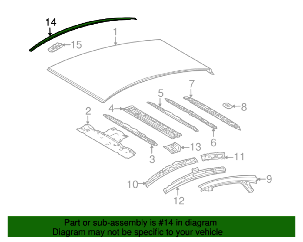 TOYOTA OEM 10-15 Prius-Roof Molding Trim Left 7555647030 for sale ...