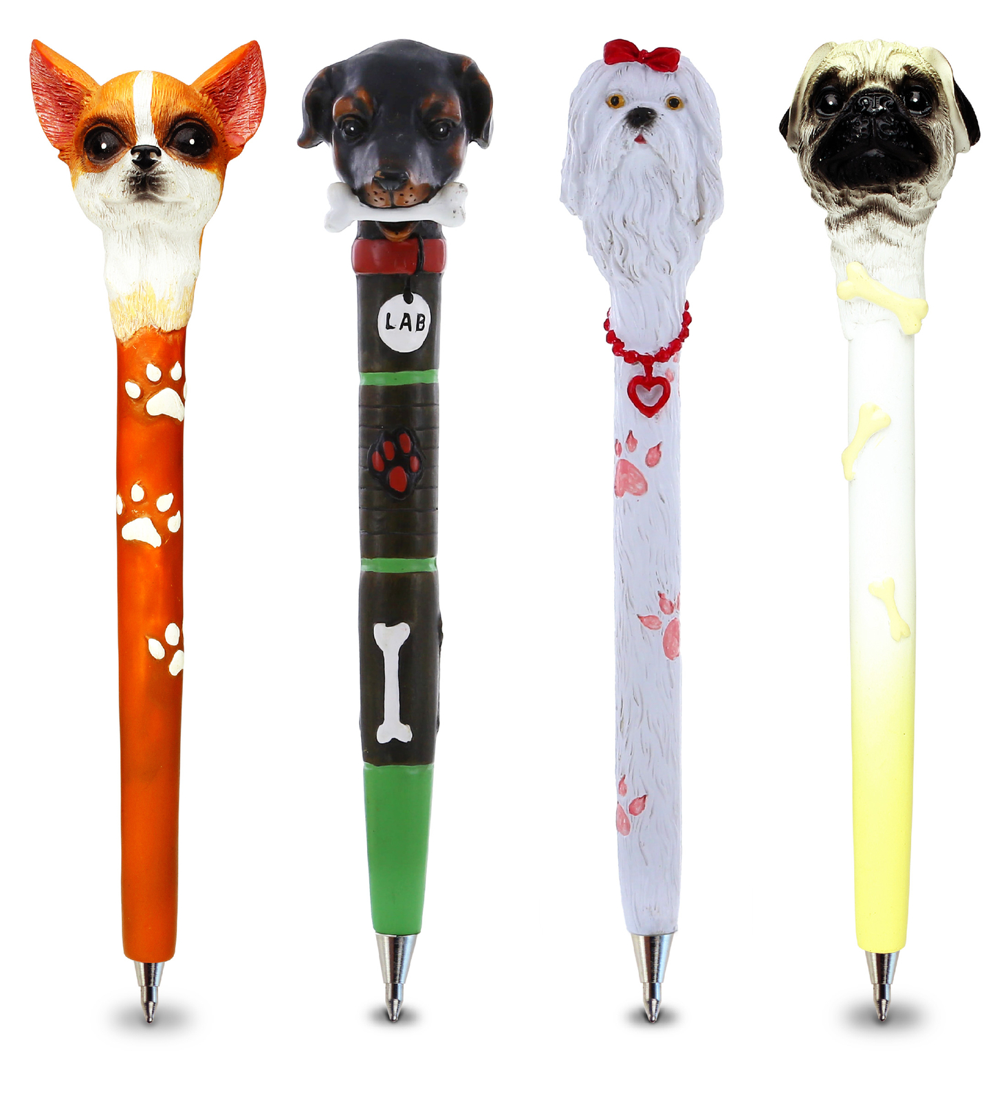 Planet Pens Dogs Novelty Pen Bundle 4 Pc Set - Colorful Puppy Ballpoint ...