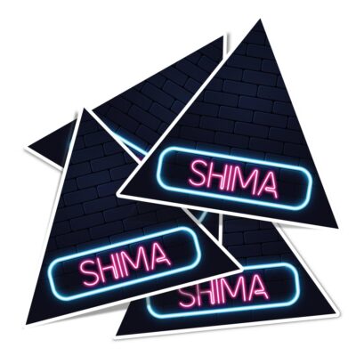 4x Triangle Vinyl Stickers Neon Sign Design Shima City Japan #351193 | eBay