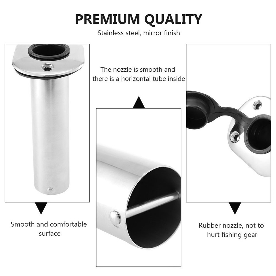 Fishing Rod Holder Stainless Steel Flush Mount 90 Degree Boat Pole ...