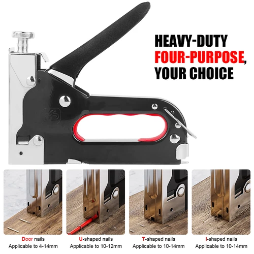 Staple Gun Heavy Duty Tacker Upholstery Stapler Fabric Wood Craft ...