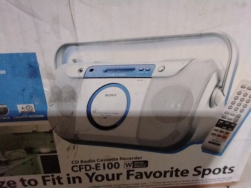 SONY CFD-E100 Boombox CD CD-R/RW Playback Radio Cassette-Corder BRAND ...