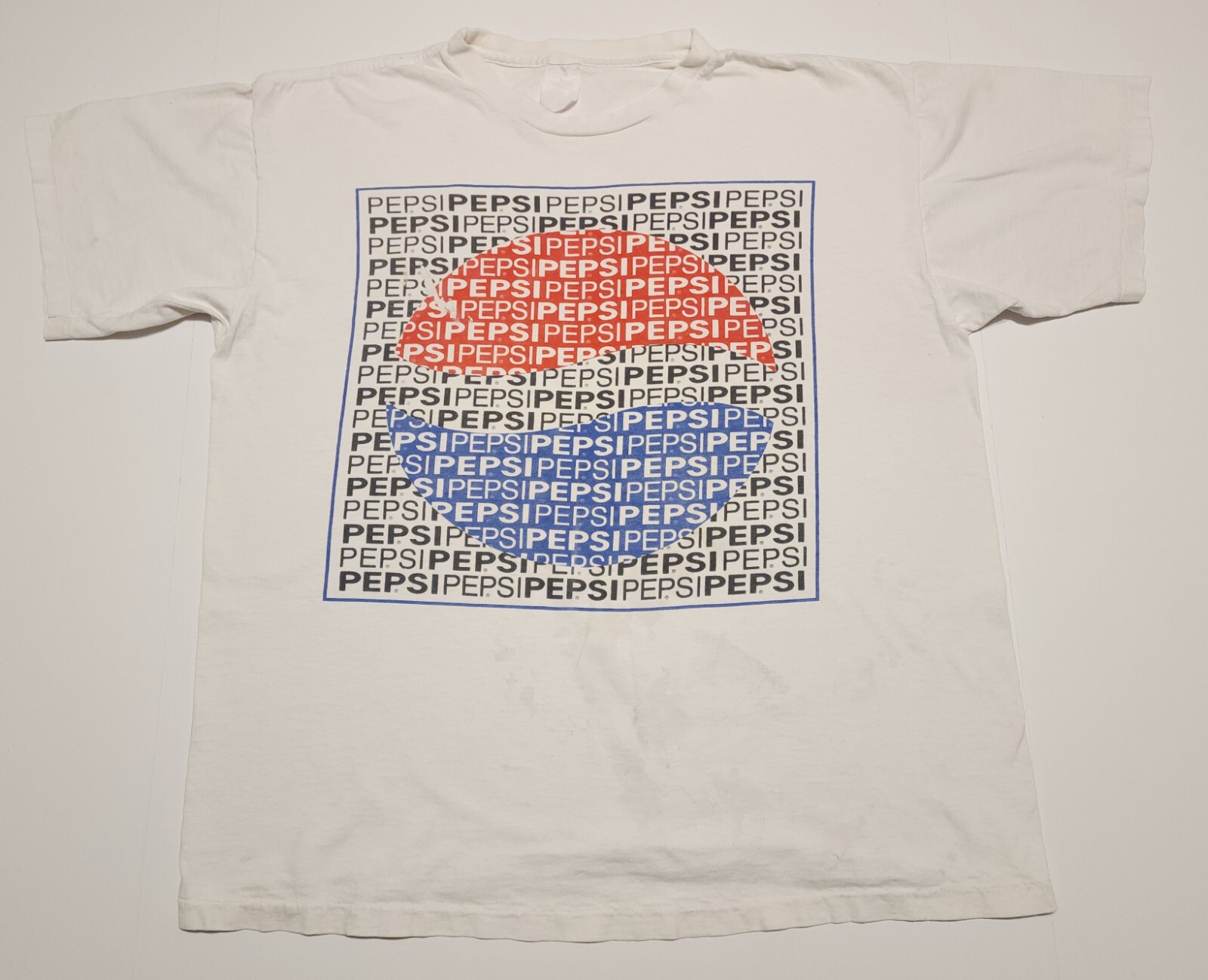 Vintage 1980-90s Pepsi Logo Art Single Stitch Stained… - Gem