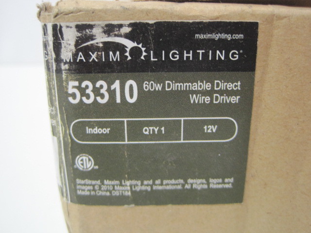 Maxim 53310 StarStrand LED 60W 12V Driver Direct Wire Dimmable Class II ...