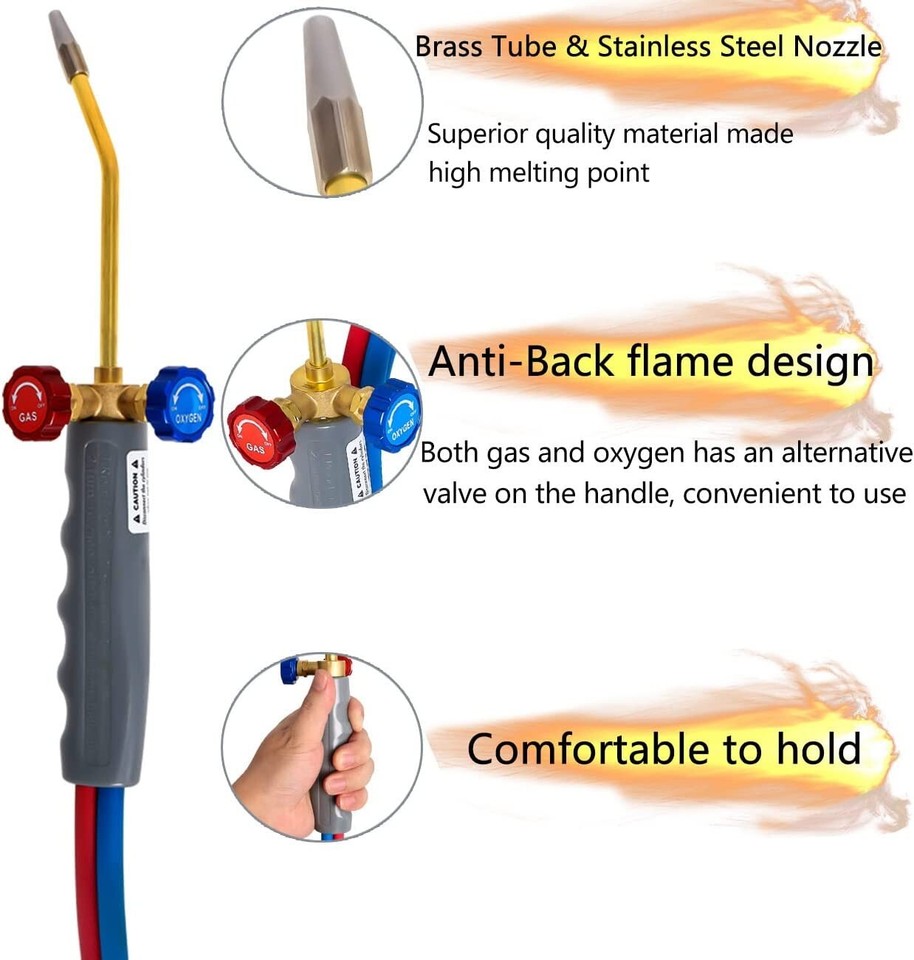 Oxygen MAPP Torch Kit W/ Pressure Meter W/ Tank Support, Glasses And ...