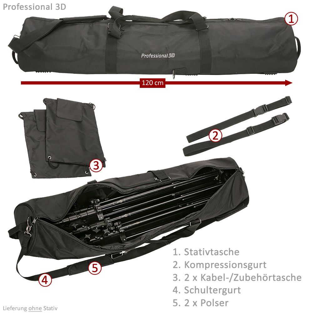Stativtasche Pro 3D Stativ Foto Fotostativ Lichtstativ Tasche 120 cm ...