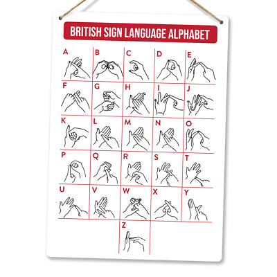 Metal Wall Sign - British Sign Language Sign BSL - Educational Gift ...