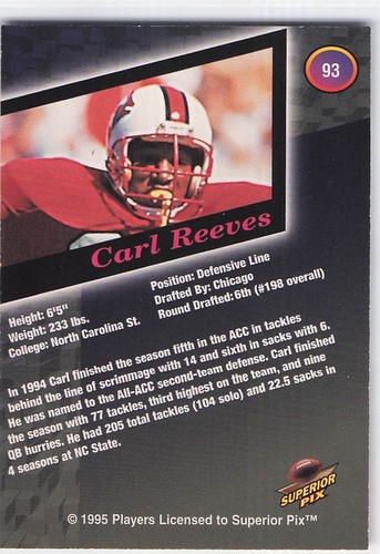 1995 Superior Pix #93 Carl Reeves Autographs #/6500 | eBay