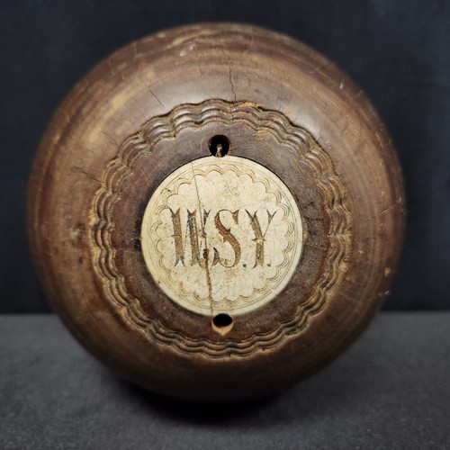 Antique English or Irish Lignum Vitae Wood Bocce Lawn Bowling Ball WSY ...