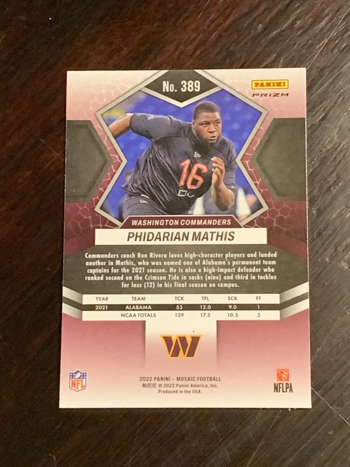 2022 Panini Mosaic Silver Prizm PHIDARIAN MATHIS Rookie RC #389 ...