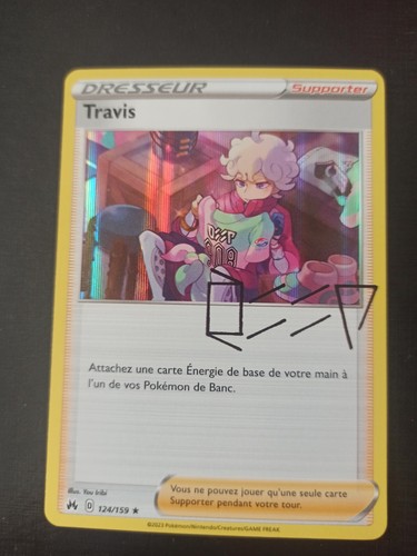 Carte Pokemon TRAVIS 124/159 Holo REVERSE Epée et Bouclier EB12.5 FR ...