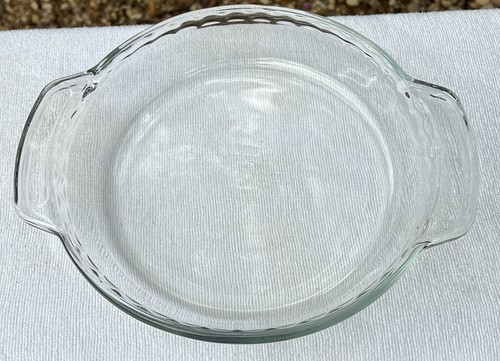 Anchor Ovenware Glass Deep 9" Pie Plate Dish # 1075 Fluted With Handles ...