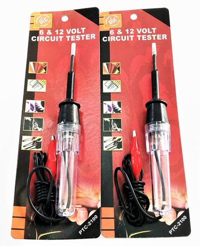 2 PTC PROFESSIONAL 6 & 12 VOLT CIRCUIT TESTERS PROBE TEST LIGHT #2100 ...