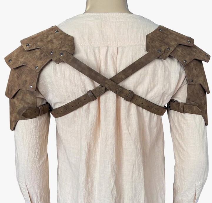Medieval Fold Leather Double Pauldron Mercenary Knight Shoulder Armor ...