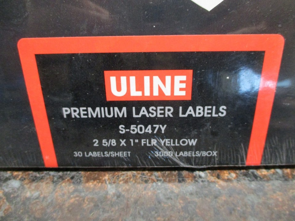 ULINE S-5047Y Premium 3000 FLR YELLOW Self-Stick 2 5/8 X 1” Laser ...