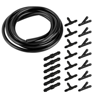 2m Rubber Windscreen Wiper Washer Jet Kit Tube Pipe Hose with 18Pcs ...