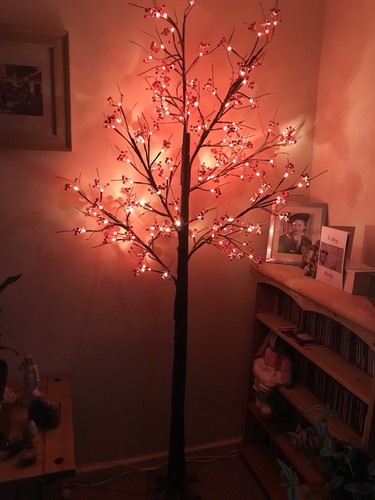 7ft Christmas Berry Twig Tree Pre Lit LED Warm White Lights Indoor ...