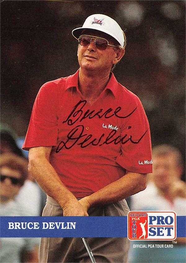 Bruce Devlin autographed trading card (Golf, PGA, Australia) 1992 Pro ...
