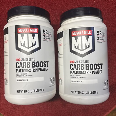 2x Muscle Milk Carb Boost Maltodextrin Powder 1.98 LB 2 Bottles Exp 6/ ...