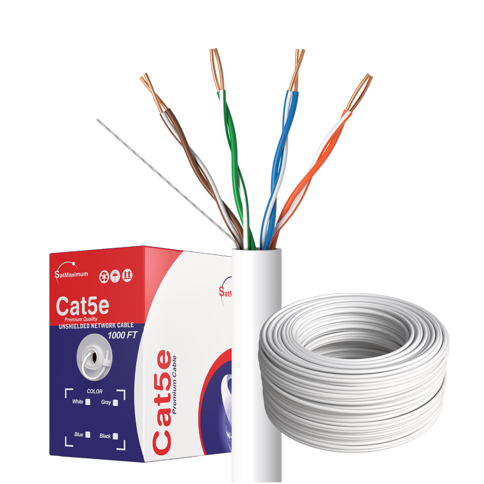 CAT5E CAT6 Cable 500FT 1000FT UTP Solid Network Ethernet CAT5 Bulk Wire ...
