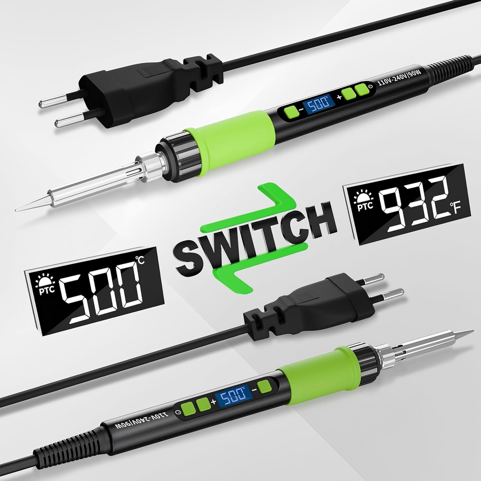 Saldatore a Stagno 90W LCD Riscaldamento Rapido 180-500°C, Standby ...
