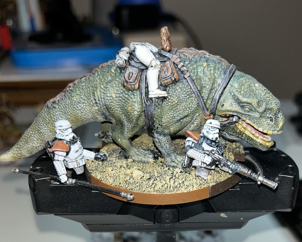Star Wars Legion Painted Dewback Rider Miniature with Upgrade Cards and ...