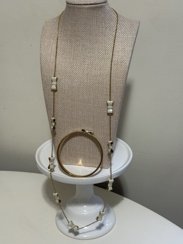 Kate Spade Jewelry Set Necklace 30” And Bracelet 7.75-8” | eBay