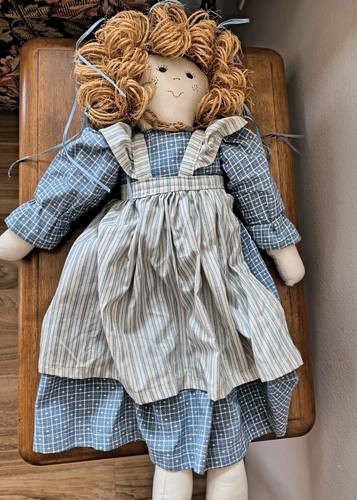 Vintage Primitive Rag Doll Handmade Prairie Country Folk Art 23" Tall ...