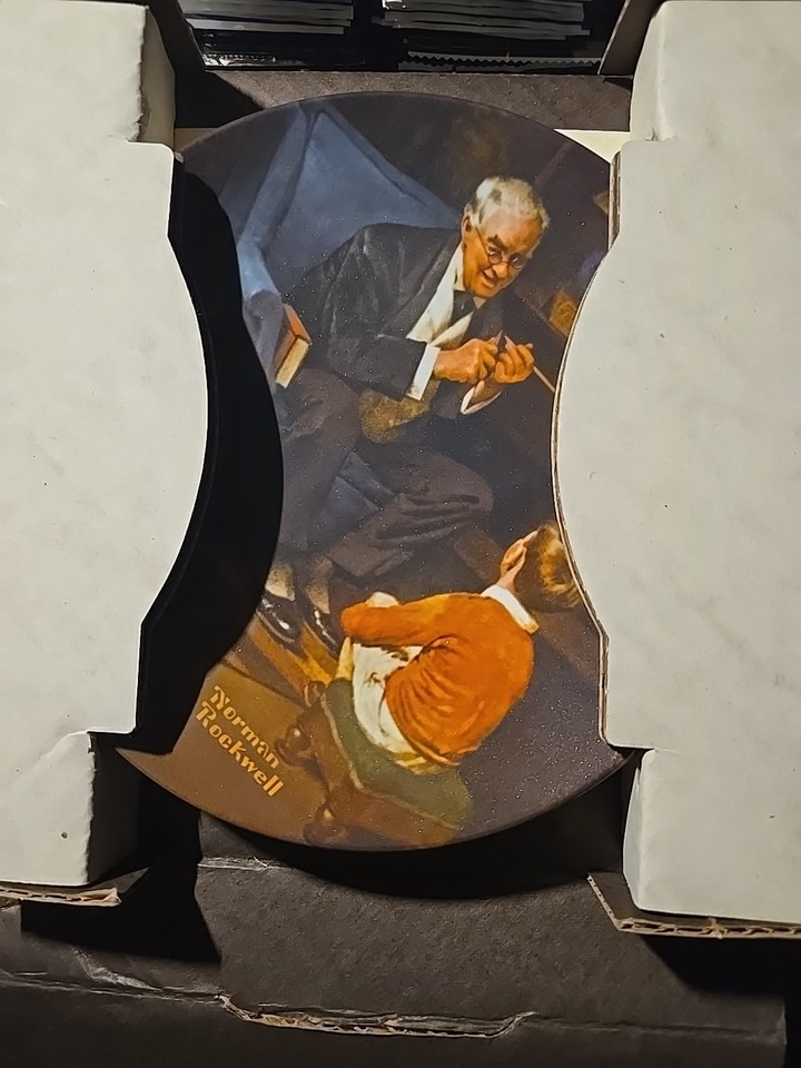 Vintage 1985 Norman Rockwell collector plate "A Puzzlement" Knowles Yul ...