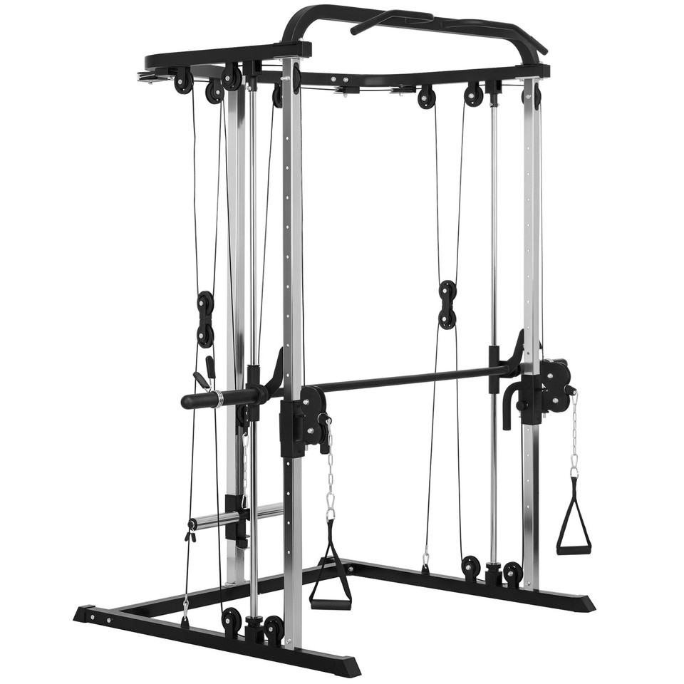 Cable Crossover Smith Machine Pull up Station Squat Rack | eBay