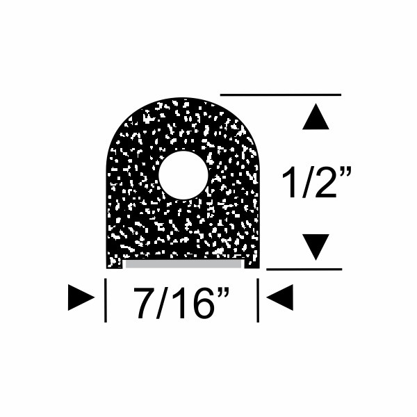 Steele Rubber Products 83-0108-73 Universal 1/2" x 7/16" Hollow Half ...