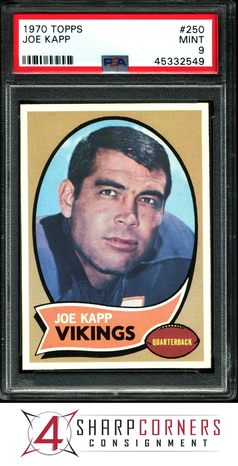 1970 TOPPS #250 JOE KAPP VIKINGS HOF PSA 9 SET BREAK F3995859-549 | eBay