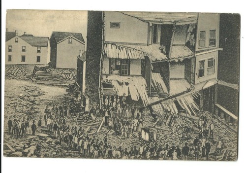 DISASTER Postcard Building Collapse Find Dead Bodies Murther Wife Kids ...