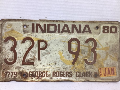 Vintage 1980 Indiana License Plate - Crafting Birthday MANCAVE slf | eBay