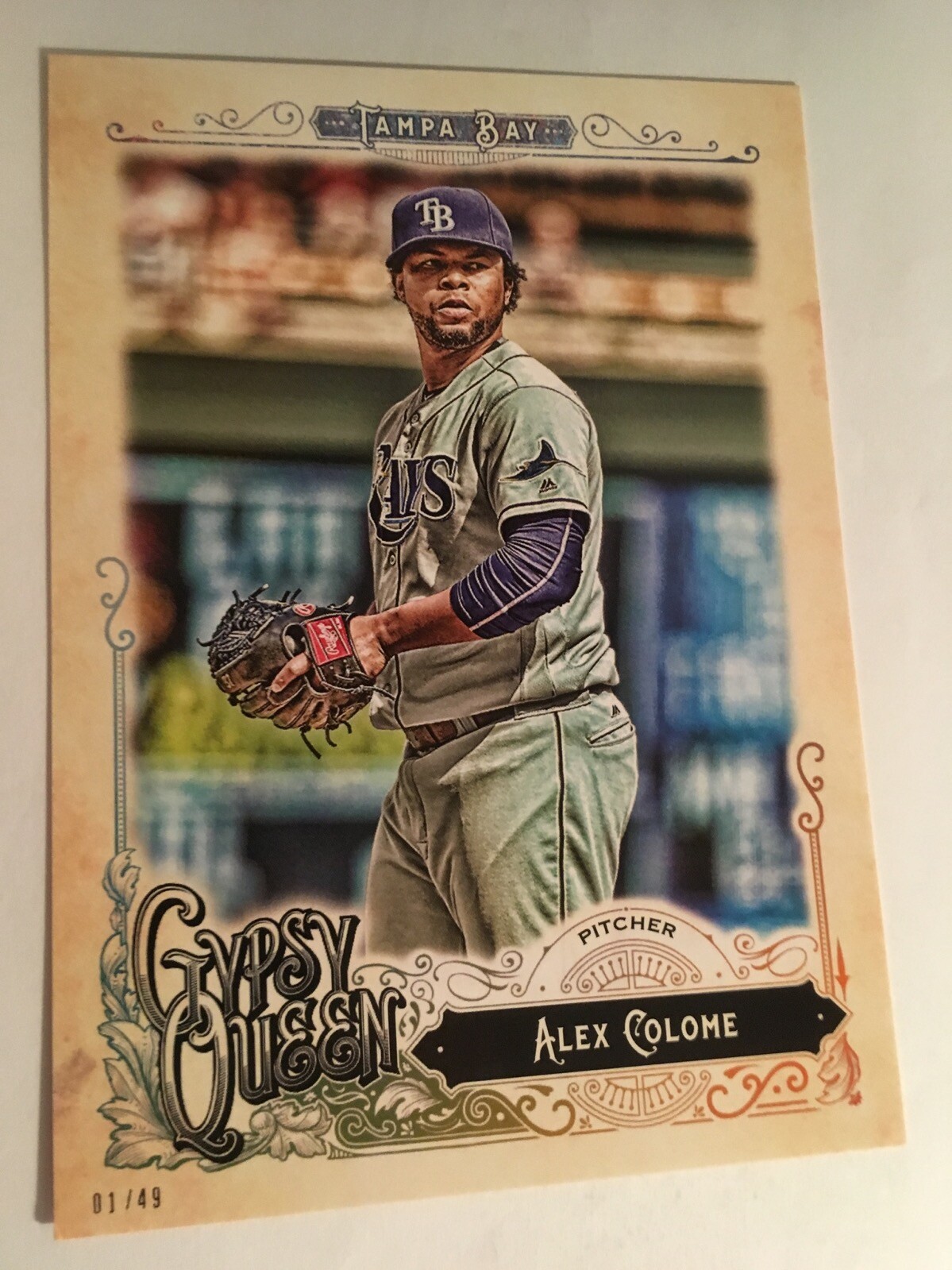 2017 Topps Gypsy Queen Jumbo 5x7 Alex Colome Rays 278 #'d 01/49 | eBay