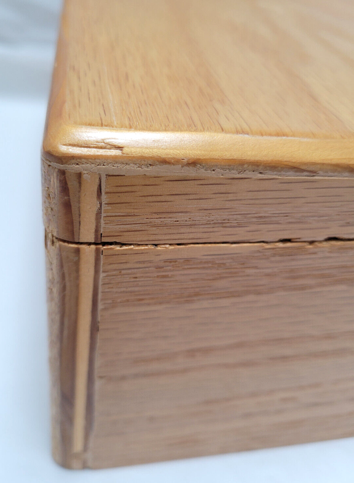 Plain Light Wooden Box with Hinged Lid 10"x7"x5.5" - No Lock | eBay
