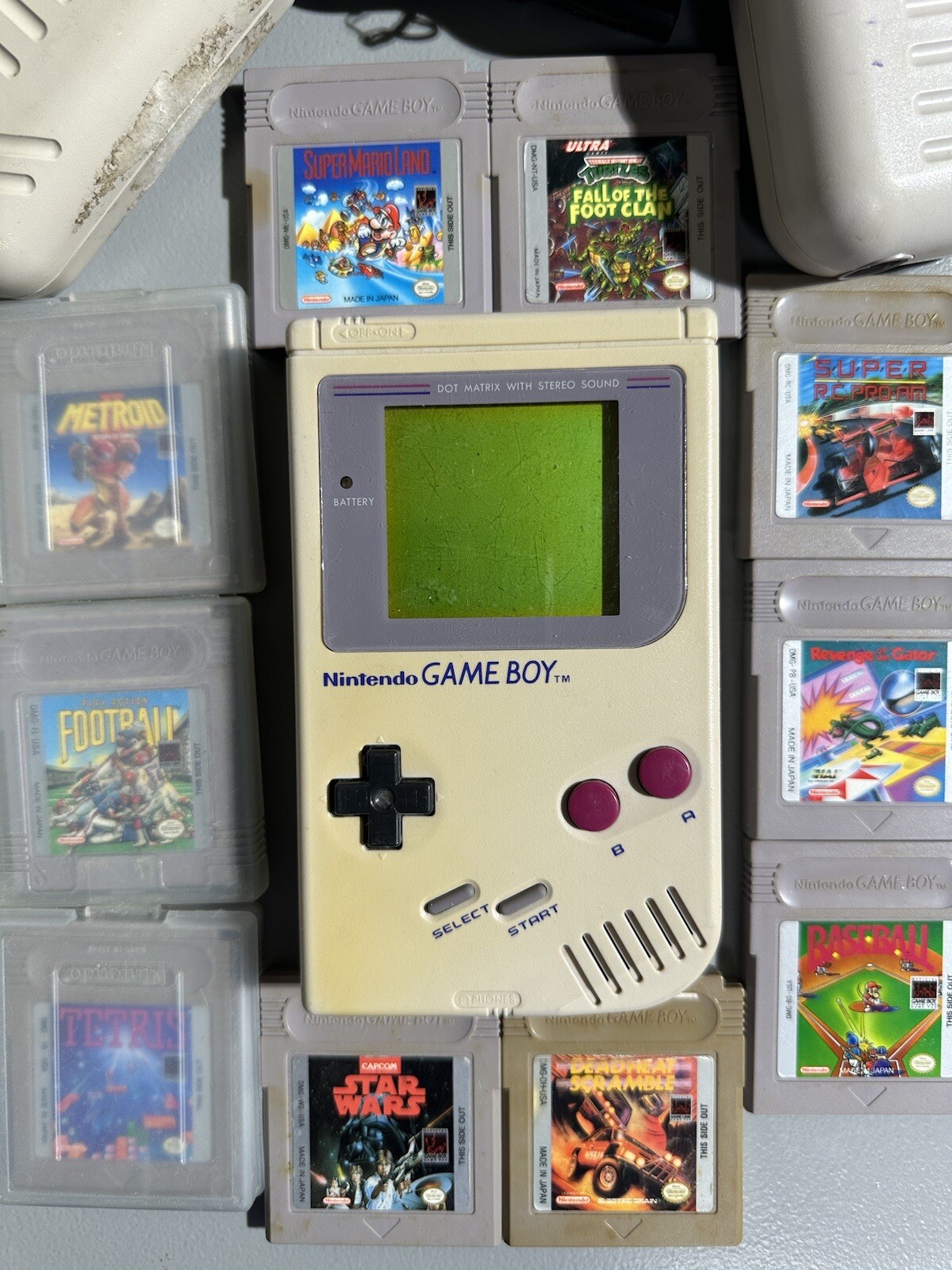 Original Gameboy DMG-1 with 10 Game LOT and 2 Original Battery Packs | eBay