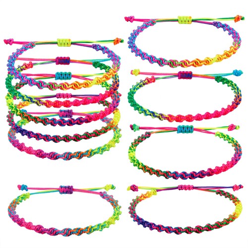 5 Pcs Braided Nylon Thread Cord Bracelets Colorful String Knotting ...