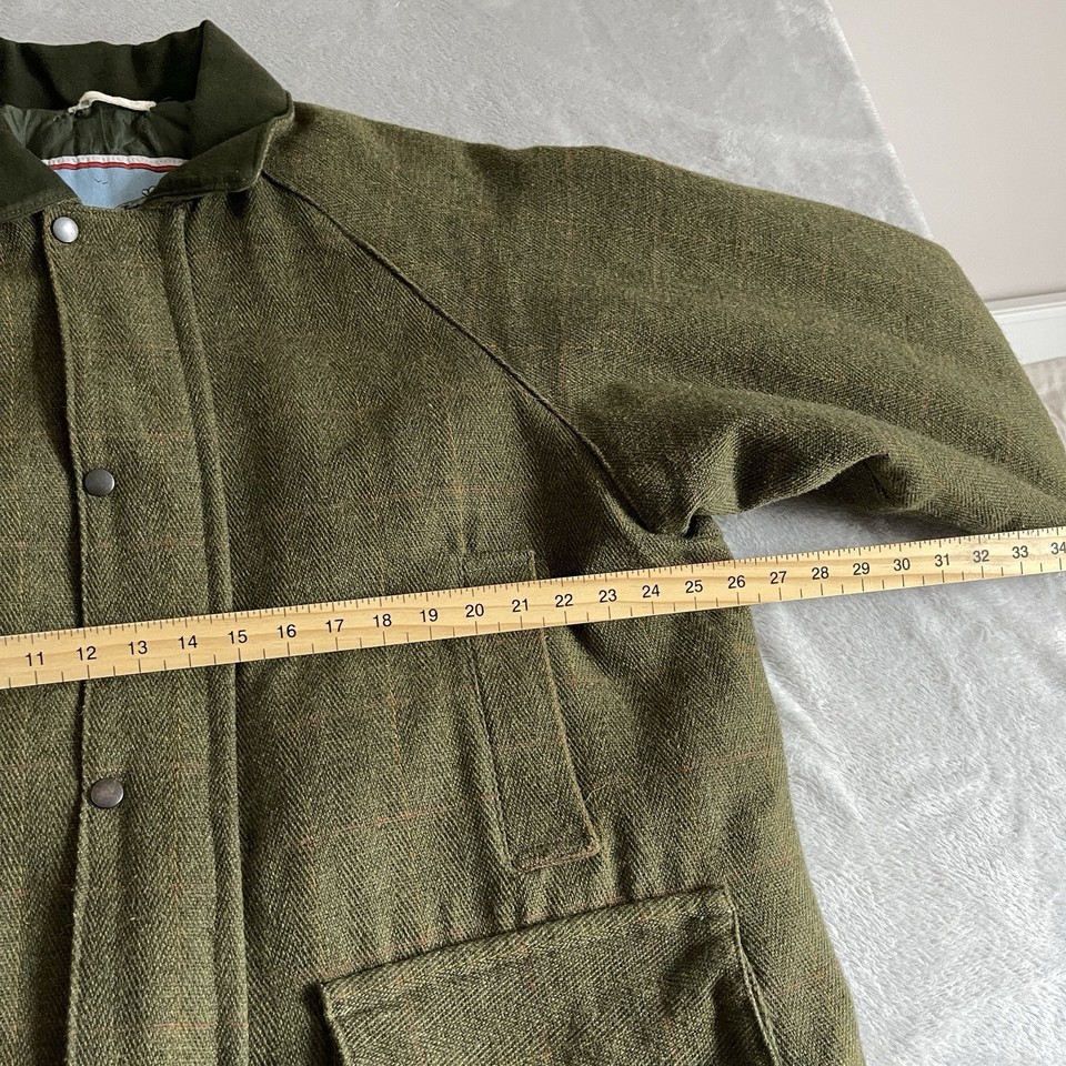 Bronte Shooting Jacket Mens XL Green Tweed Padded Outdoor Made in ...