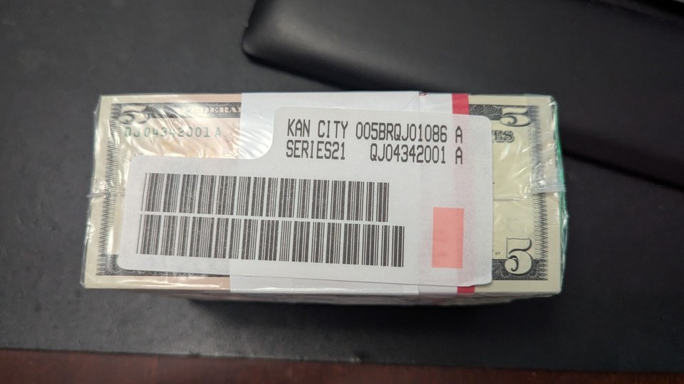 (100) FIVE DOLLAR BILLS $5 UNCIRCULATED SEQUENTIAL BEP Strap | eBay