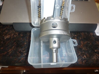 1pc Hole Saw Bit Cutter 62MM Wood WITH 2 STARTER BITS AND CASE NEW READ ...
