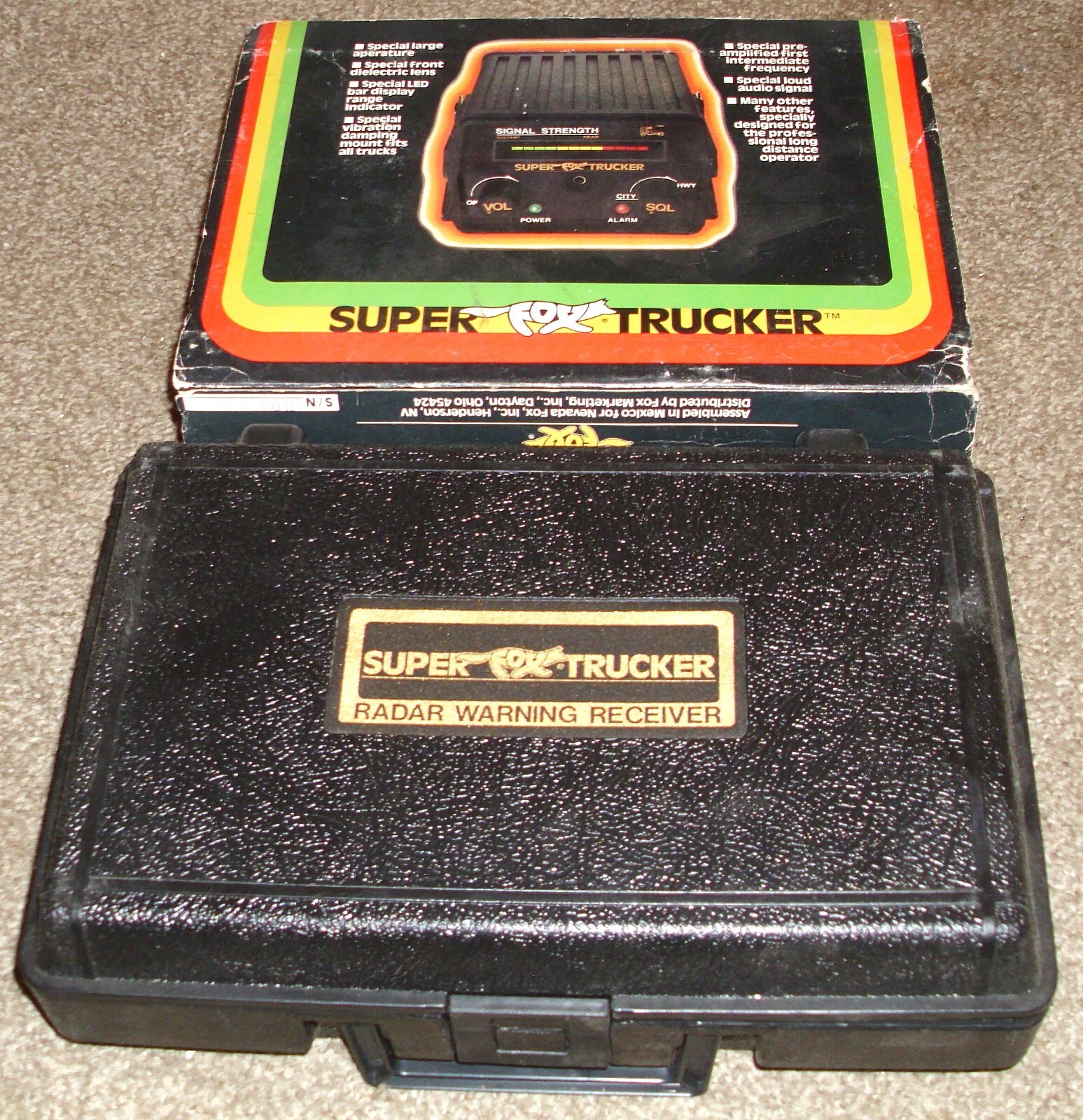 TRUCKER'S 1980's SUPER FOX RADAR DETECTOR RARE IN CASE COMPLETE LOOKS ...