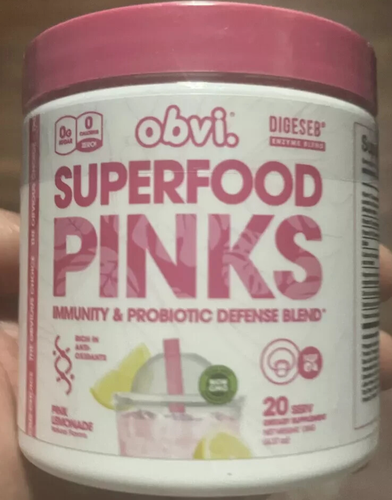 Obvi Superfood Pinks immunity probiotic 20 servings pink lemonade Exp ...