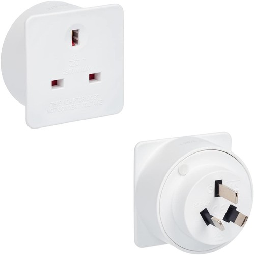 2 Pack UK to Australia NZ China Travel Mains Plug Power Grounded ...