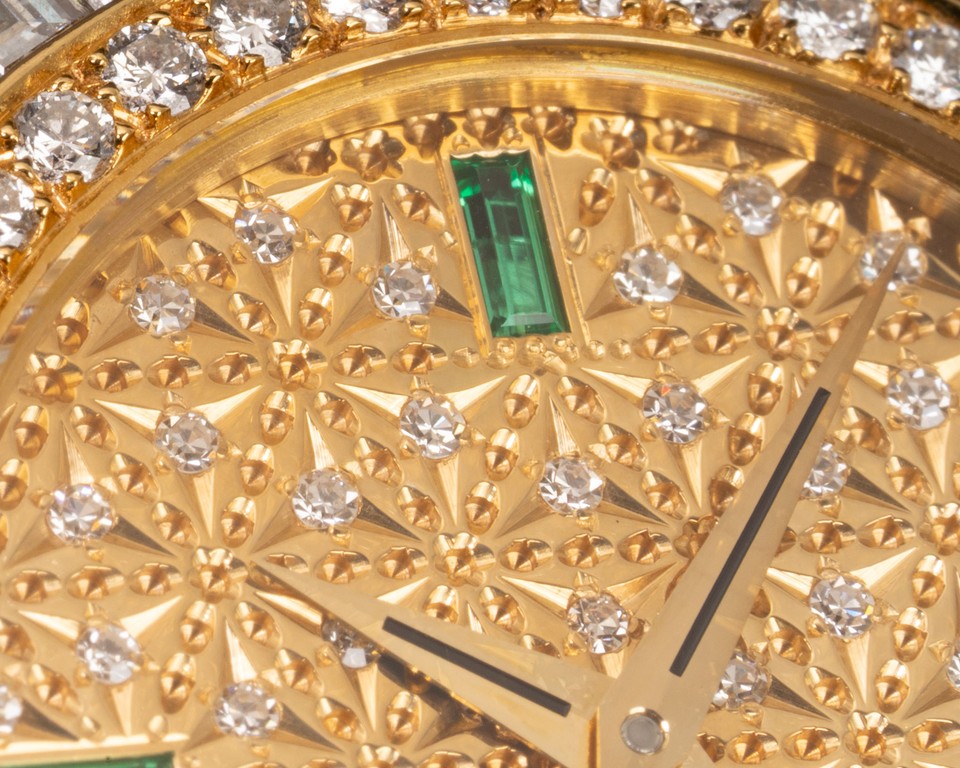 Patek Philippe Calatrava Lady 3982/23J 18k Yellow Gold Diamond Emeralds ...