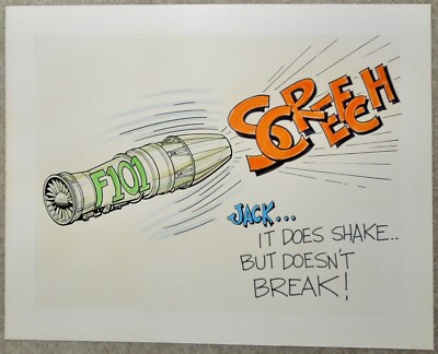 General Electric F101 Turbofan Jet Engine Engineer's Original Cartoon ...