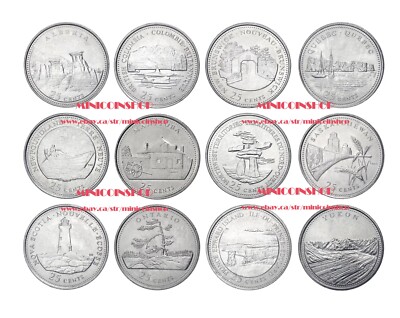 Canada 1992 12 Provinces 25 Cents Quarter Coins Complete Set - BU | eBay