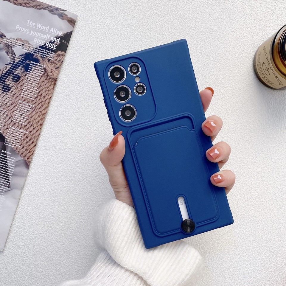 For Samsung Galaxy S25 Ultra S24 S23 S22 S21 Slim Back Card Slot TPU ...