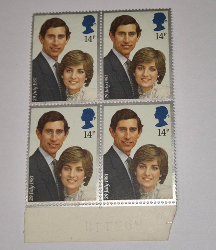 1981 4 x 14p Stamps Royal Wedding Prince Charles & Lady Diana Spencer ...