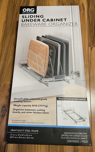 ORG Well Organized Sliding Under Cabinet Bakeware Organizer New In Box ...